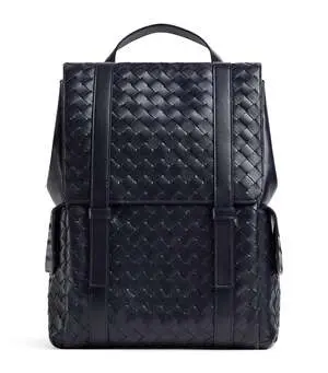 Bottega Veneta Intrecciato Back-To-School Backpack Blue