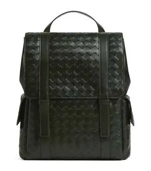 Bottega Veneta Intrecciato Back-To-School Backpack Green