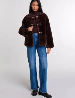 Maje Short Faux Fur Jacket