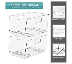 SORBUS Open Front Bins Set Of 4 Medium