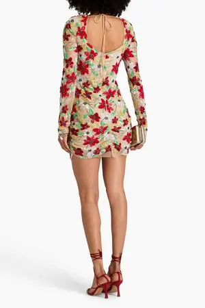 Rachel Gilbert Thea Embellished Tulle Mini Dress