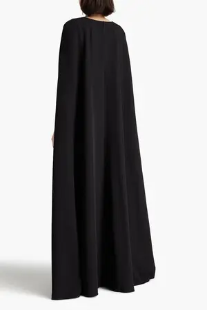 Marchesa Embellished Crepe Cape Effect Gown