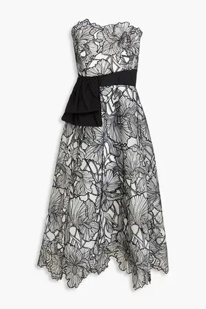 embroidered dresses uk Embroidered Tulle Dress-College Navy main image 0