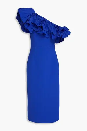 Rebecca Vallance Cora One-shoulder Midi Dress - Royal Blue