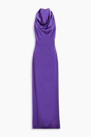 Badgley Mischka Draped Satin Gown