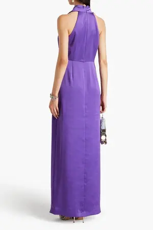 Badgley Mischka Draped Satin Gown