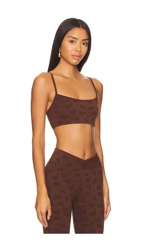 Frankies Bikinis Reine Shine Jacquard Bralette In Brown