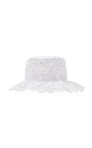 Dolce & Gabbana Broderie Anglaise Cotton Poplin Bucket Hat - White