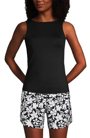 LANDS' END Mastectomy Chlorine Resistant Tankini Top - Black