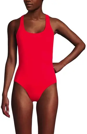 LANDS' END LANDS' END Chlorine Resistant Swimsuit Strawberry