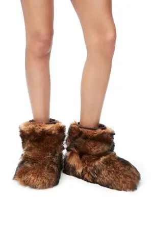 Loewe Luxury Lago Boot In Shearling - Brown/Orange  display picture 3