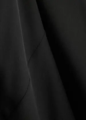 Helmut Lang Silk Crepe De Chine Cape Effect Blouse - Black