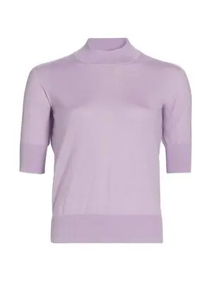 JIL SANDER Wool & Cashmere-blend Rib-knit Trim Sweater Lilac Sky
