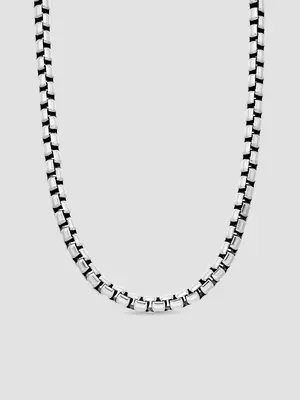 David Yurman Box Chain Necklace In Sterling 7.3mm - Silver