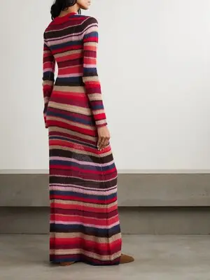 Staud Eliza Striped Knitted Maxi Dress In Multi - 40% Off | Editorialist