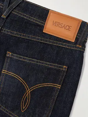 Versace Embellished Cropped Straight-leg Jeans