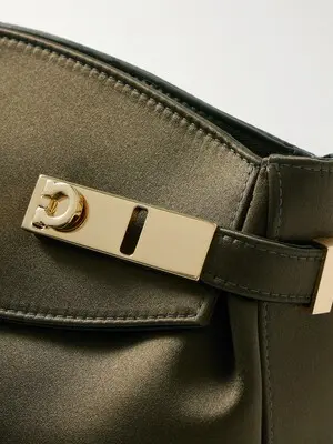 FERRAGAMO Hug Satin Shoulder Bag