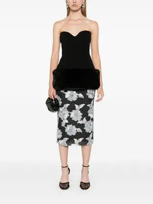 ROTATE BY BIRGER CHRISTENSEN Floral Mesh Pencil Skirt
