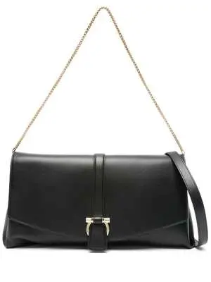 FERRAGAMO Gancini-buckle Shoulder Bag - Black