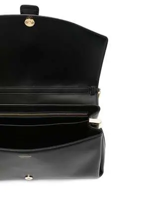 FERRAGAMO Gancini-buckle Shoulder Bag - Black