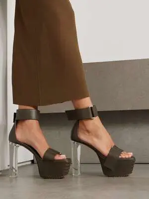 Rick Owens Leather Platform Sandals