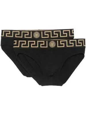 Versace Greca-detail Boxer Briefs - Black