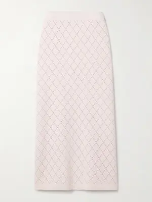 Zimmermann Pointelle-knit Wool Midi Skirt