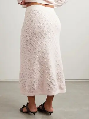 Zimmermann Pointelle-knit Wool Midi Skirt