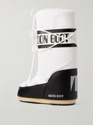 Moon Boot Icon Shell And Faux Leather Boots - White
