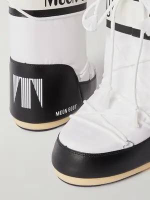 Moon Boot Icon Shell And Faux Leather Boots - White