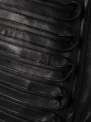 Versace Paneled Leather Mini Skirt