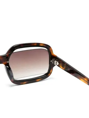 Henrik Vibskov Olga Rectangle-frame Sunglasses - Brown
