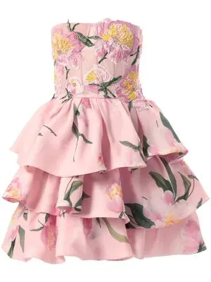 Carolina Herrera Floral-print Ruffled Mini Dress