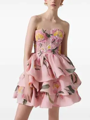 Carolina Herrera Floral-print Ruffled Mini Dress