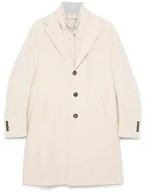 Eleventy Single-breasted Wool Coat - Neutrals