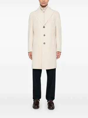 Eleventy Single-breasted Wool Coat - Neutrals