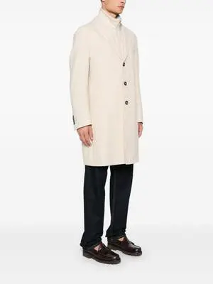 Eleventy Single-breasted Wool Coat - Neutrals