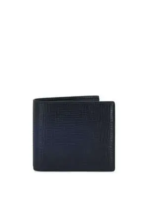 Santoni Debossed-logo Leather Wallet - Blue