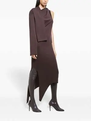 COURREGES Draped Cut-out Midi Dress - Brown