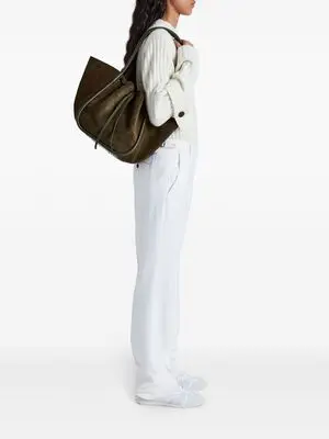 Proenza Schouler Large Ruched Suede Tote Bag - Green