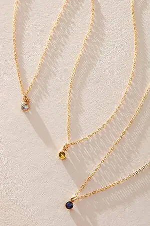 SET & STONES Set & Stones Birthstone Charm Necklace Blk/noir