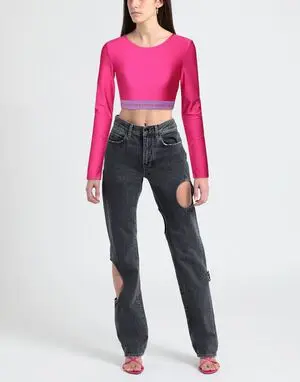 Versace Long Sleeve Crop Top - Pink