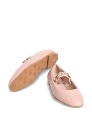 Casadei Crystal-embellished Ballerina Shoes - Pink