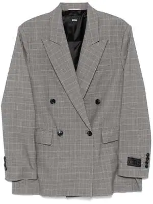 BOSS Prince Of Wales-check Blazer - Black
