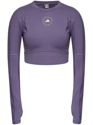 Adidas By Stella McCartney Cropped Long Sleeve Top - Purple