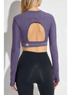 Adidas By Stella McCartney Cropped Long Sleeve Top - Purple