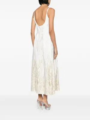 Elie Saab Arboreal Embroidered Midi Dress