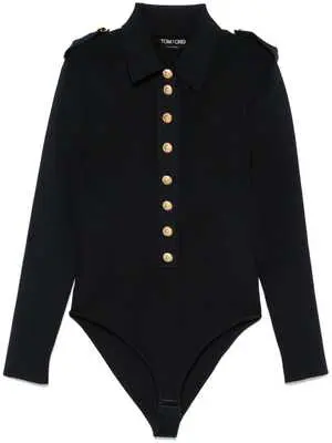 TOM FORD Ribbed-knit Bodysuit - Blue