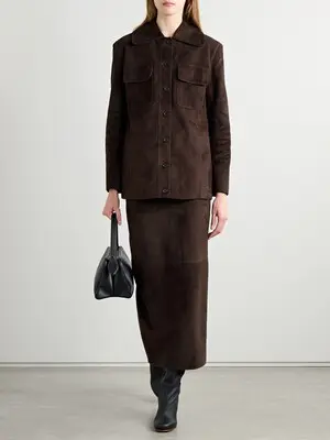 Khaite Iana Suede Shirt Jacket
