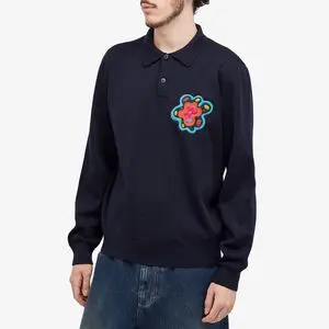 PARRA Flower Blob Knitted Polo Shirt